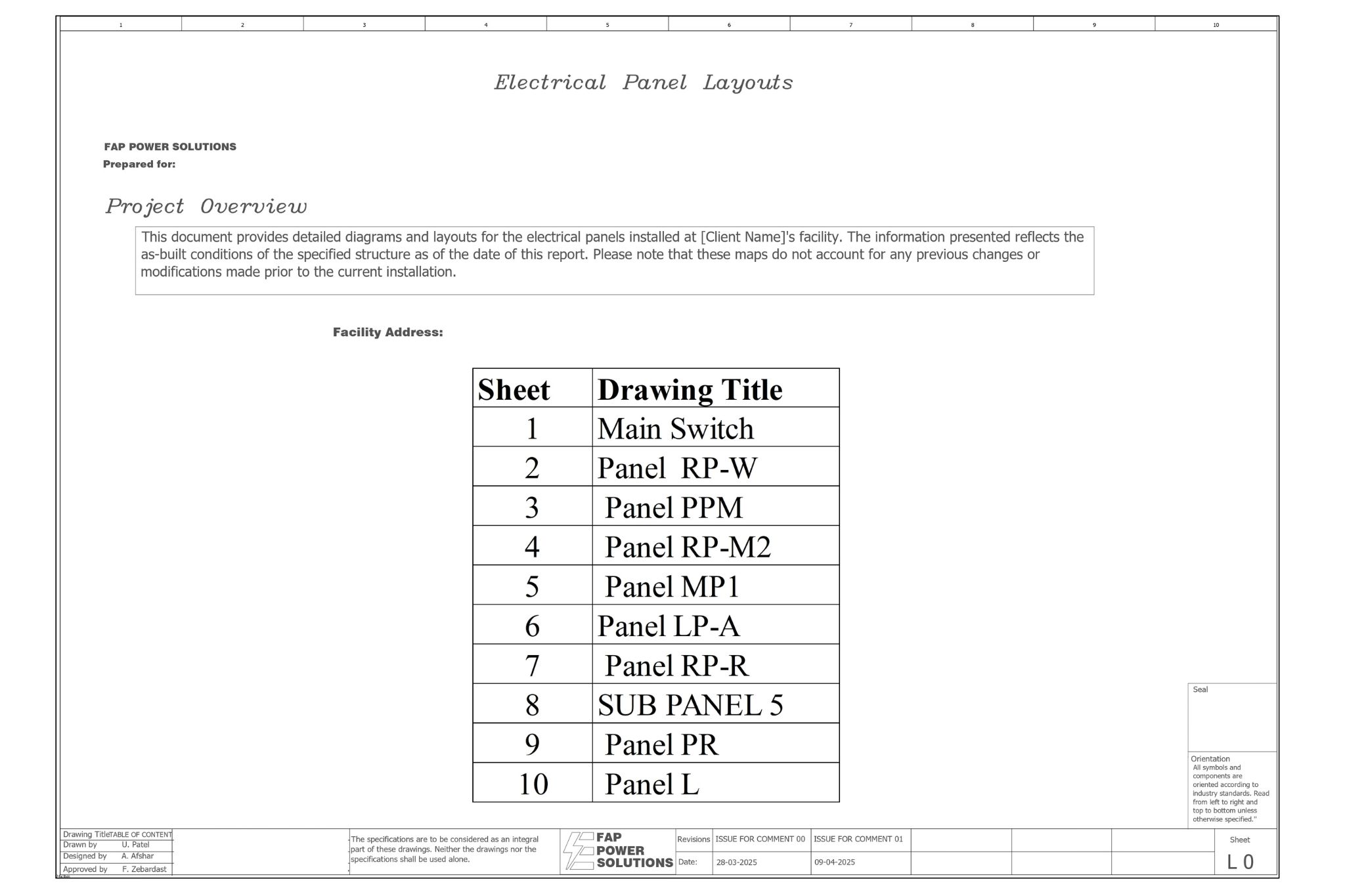 Single Line Diagrams and Layouts for Electrical Panels at a Factory in ...